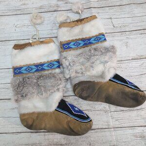 Shoes | Native American Handmade Beaded Leather And Fur Moccasin Mukluk ...